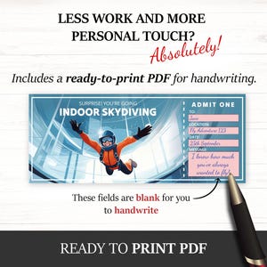 Editable Indoor Skydiving Gift Certificate Template, Printable Indoor ...