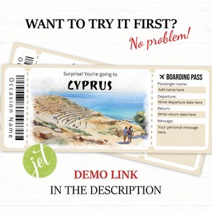 Editable Cyprus Boarding Pass Template, Surprise Trip to CYPRUS, Printable Fake Plane Ticket ...