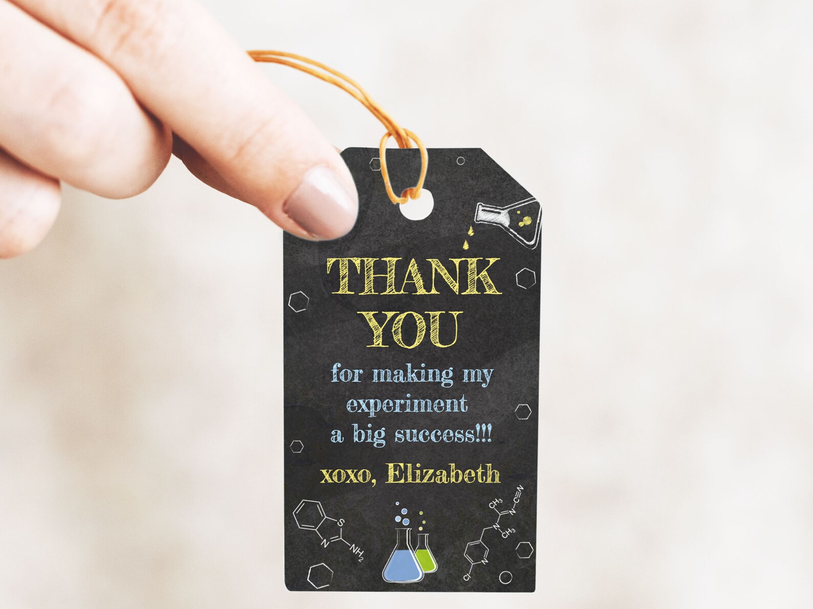 Printable Science Party Favors Tag Template, Science Party Thank You ...
