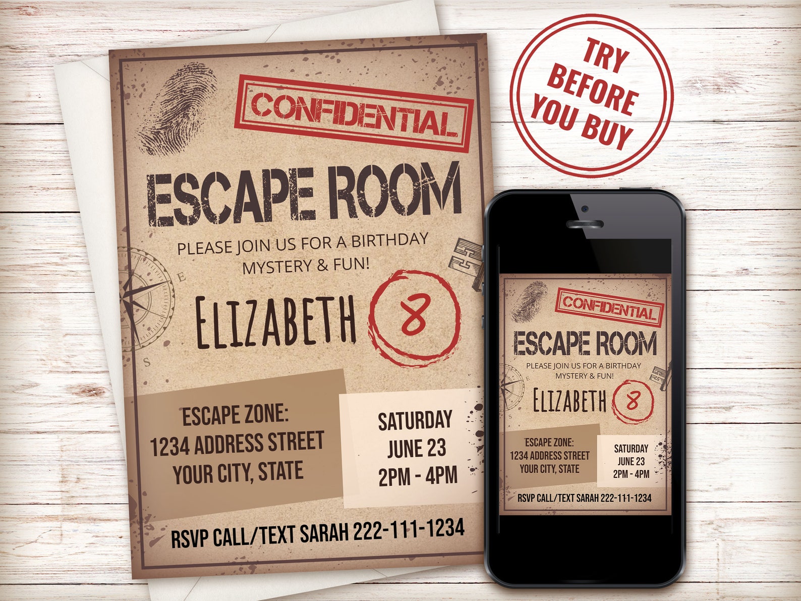 Escape Room Birthday Invitation, Editable Escape Room Invitation ...