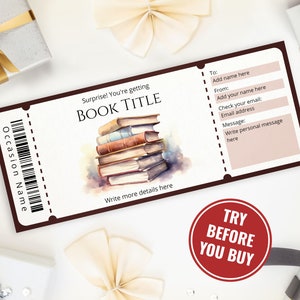 Editable E-book Gift Certificate Template, Watercolor Surprise Ebook ...