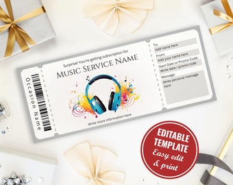 Editable Movie Streaming Subscription Gift Card (Download Now) - Etsy