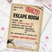 Jail Breakout Escape Room Birthday Invitation, Editable Prison Breakout ...