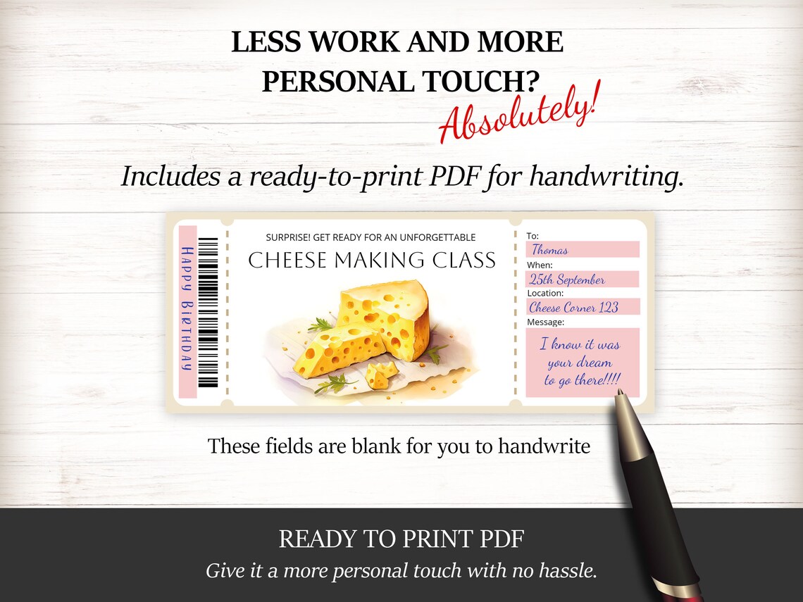 Editable Cheese Making Gift Certificate Template, Printable Cheese ...