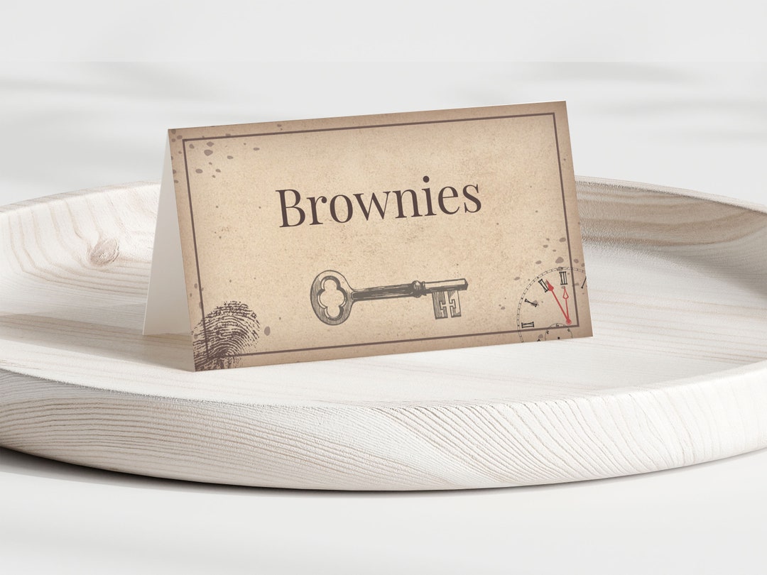 Editable Escape Room Food Tents, Escape Room Themed Party Buffet Food ...