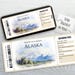 Editable Alaska Boarding Pass Ticket Template, Surprise Gift ...