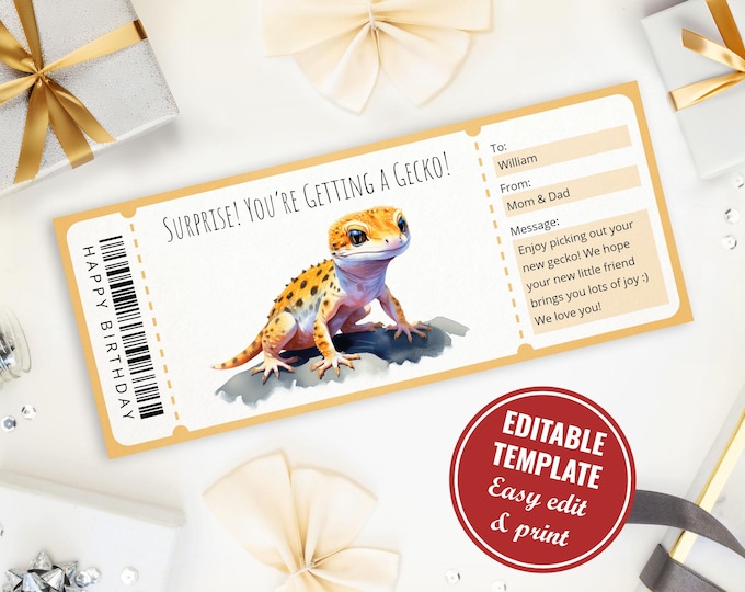 Crested Gecko Happy Birthday Card Personalised With Name | Lizard ...