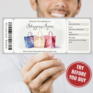 Editable Watercolor Shopping Spree Certificate Template, Surprise ...