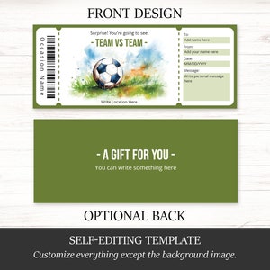 Watercolor Soccer Game Gift Certificate Template Customizable and ...