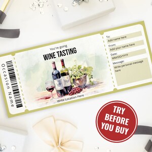 Editable Watercolor Wine Tasting Gift Certificate Template - Perfect ...