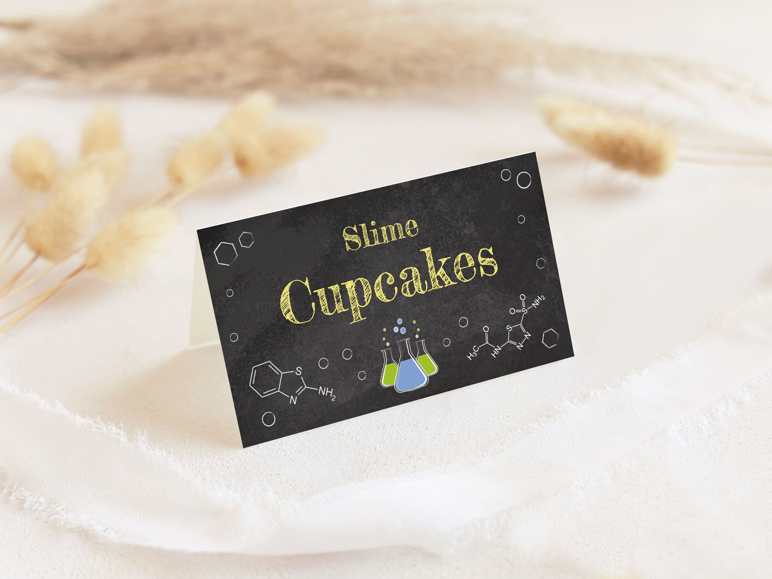 Editable Science Party Food Tents Template, Science Theme Party Buffet ...