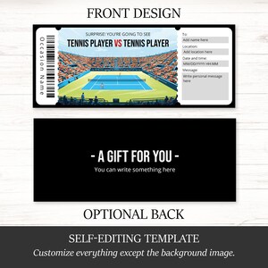 Surprise Tennis Match Ticket Template, Customizable and Printable ...