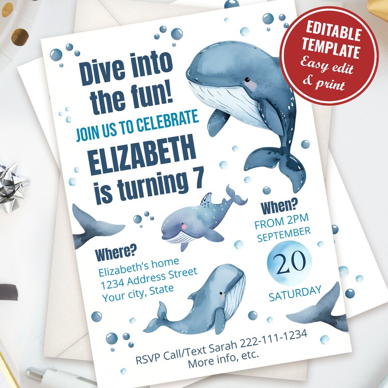 Whale Birthday - Etsy