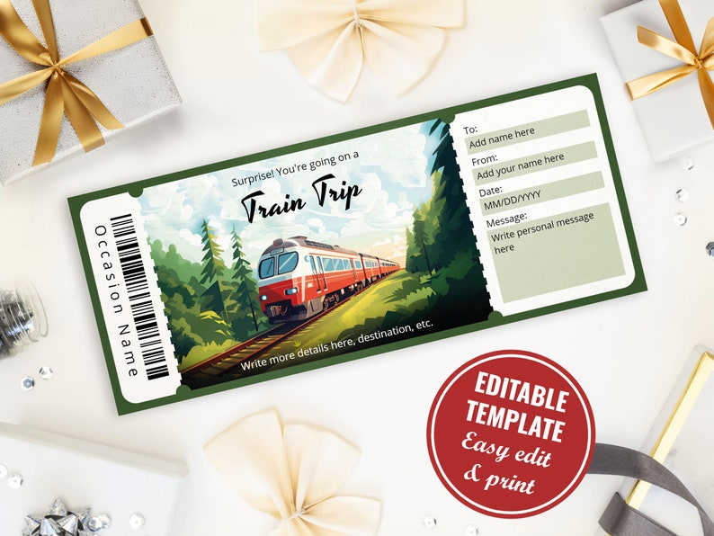 Editable Train Ticket Template, Railway Ticket Surprise Gift Voucher ...