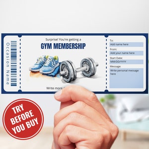 Surprise Gym Membership Voucher Template, Customizable and Printable ...