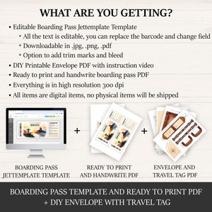 Editable Brazil Boarding Pass Template, Personalized Gift Printable ...
