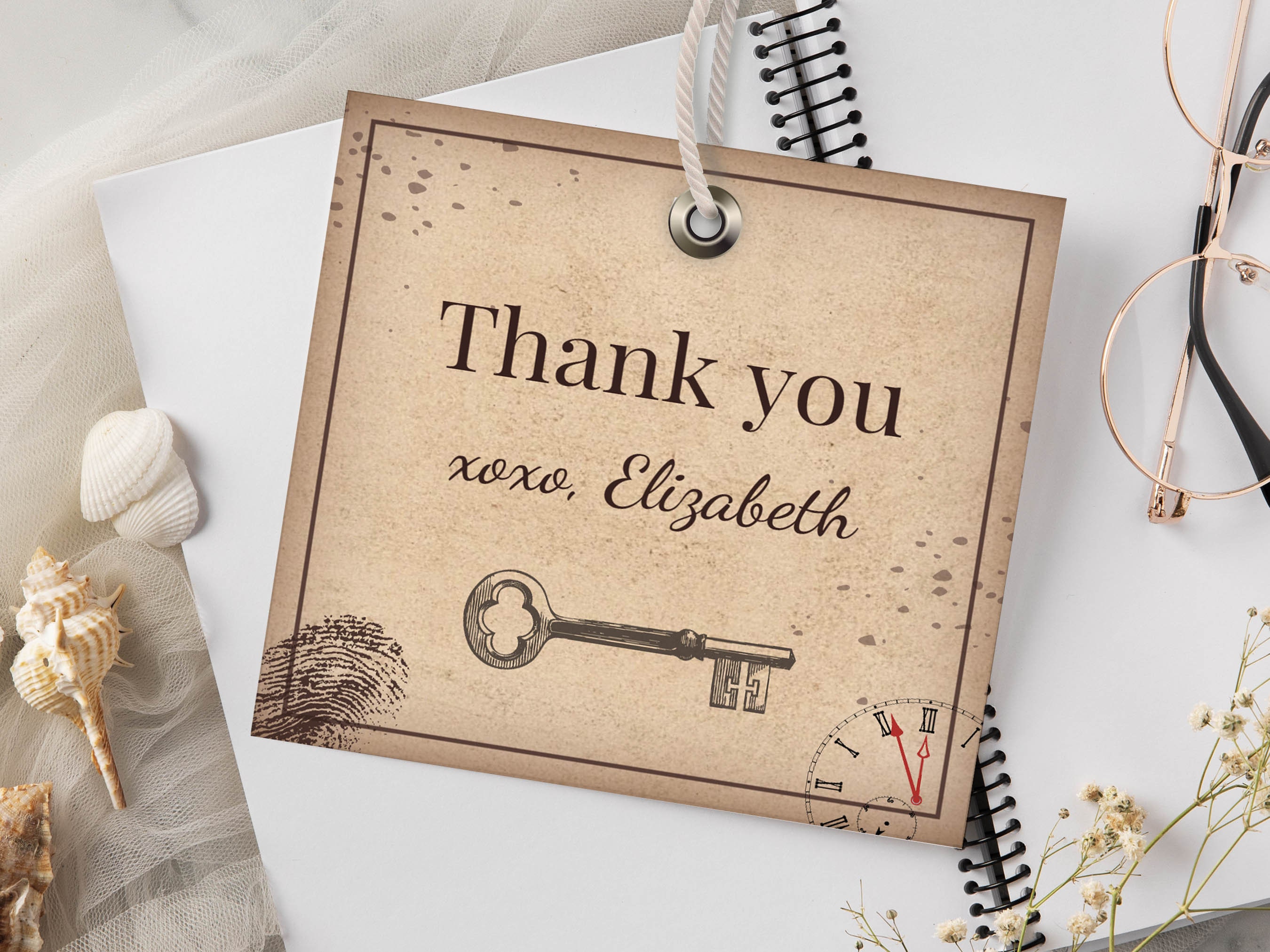 Editable Escape Room Favor Tag, Escape Room Themed Party Thank You Tag ...