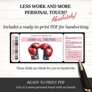 Surprise Boxing Match Ticket Template, Customizable and Printable ...