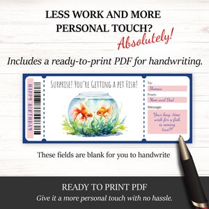 Editable Fish Gift Certificate Template for Fish Lover, Personalized ...