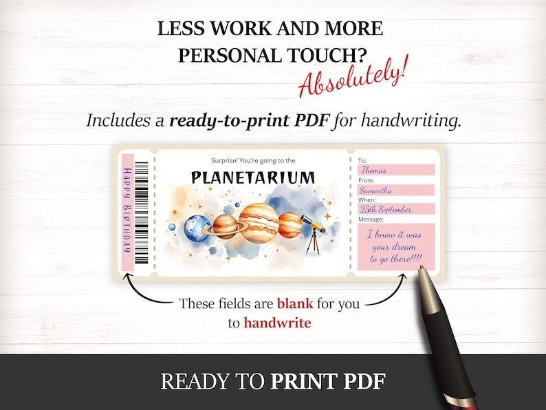 Editable Planetarium Ticket Template, Astronomy Experience Gift Voucher ...