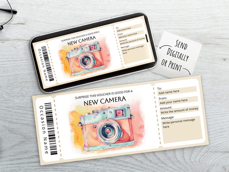 Editable New Camera Gift Certificate Template for Photography Lover ...