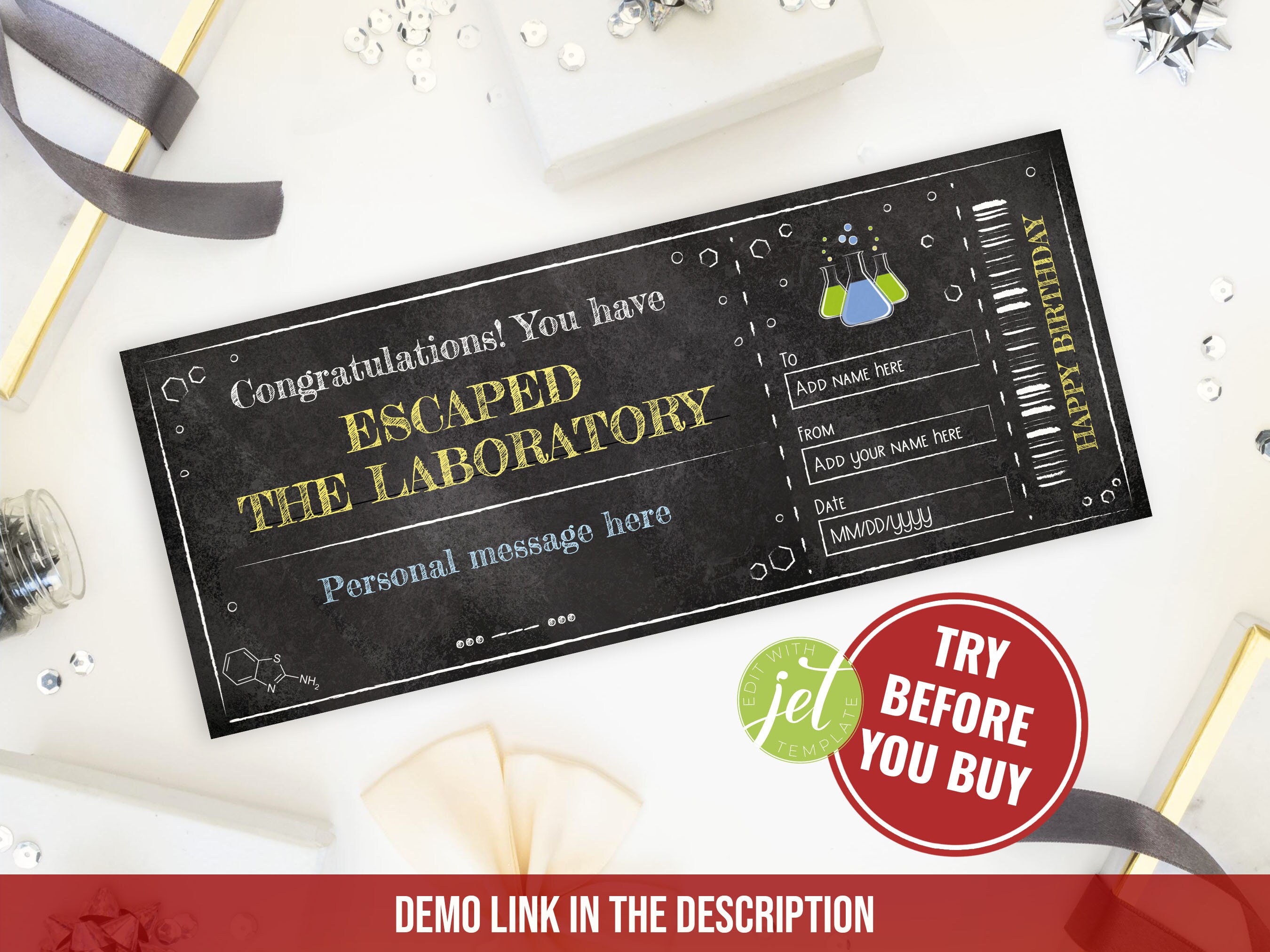 Editable Science Escape Room Certificate of Completion Template, Escape ...