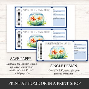 Editable Fish Gift Certificate Template for Fish Lover, Personalized ...