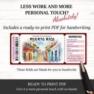 Printable Puerto Rico Boarding Pass Template, Personalized Editable ...