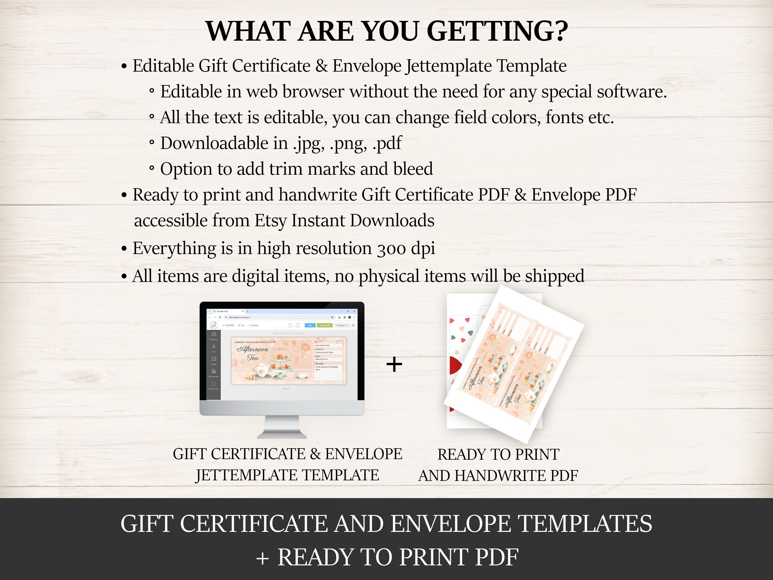 Editable Afternoon Tea Gift Certificate Template for Mom, Surprise ...