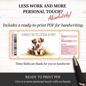Editable Puppy Gift Certificate Template for Dog Lover, Personalized ...