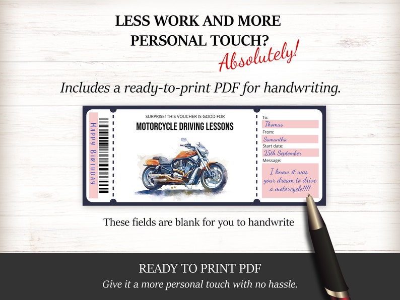 Editable Motorcycle Driving Lessons Gift Certificate Template for ...