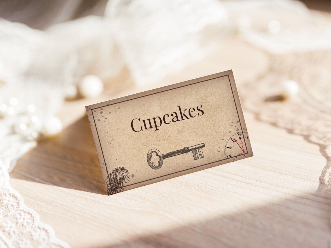 Editable Escape Room Food Tents, Escape Room Themed Party Buffet Food ...