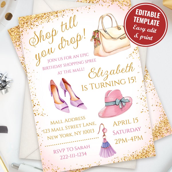 Girls Shopping Birthday Party - Etsy