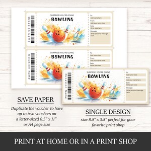 Editable Bowling Gift Certificate Template for Bowling Lover, Printable ...