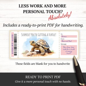 Editable Turtle Gift Certificate Template for Turtle Lover ...