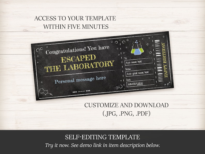 Editable Science Escape Room Certificate of Completion Template, Escape ...