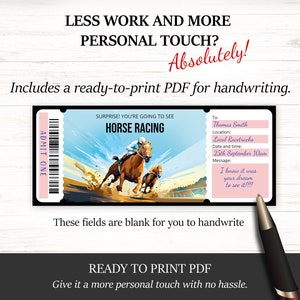 Surprise Horse Racing Ticket Template, Customizable and Printable Horse ...