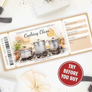 Editable Watercolor Cooking Class Gift Certificate Template, Cooking ...