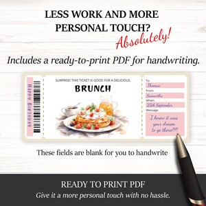 Editable Brunch Gift Voucher Personalized Template Printable Watercolor ...