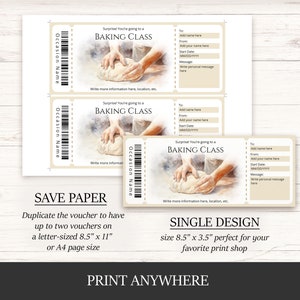 Editable Baking Class Gift Certificate Template, Watercolor Surprise ...