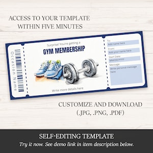 Surprise Gym Membership Voucher Template, Customizable and Printable ...