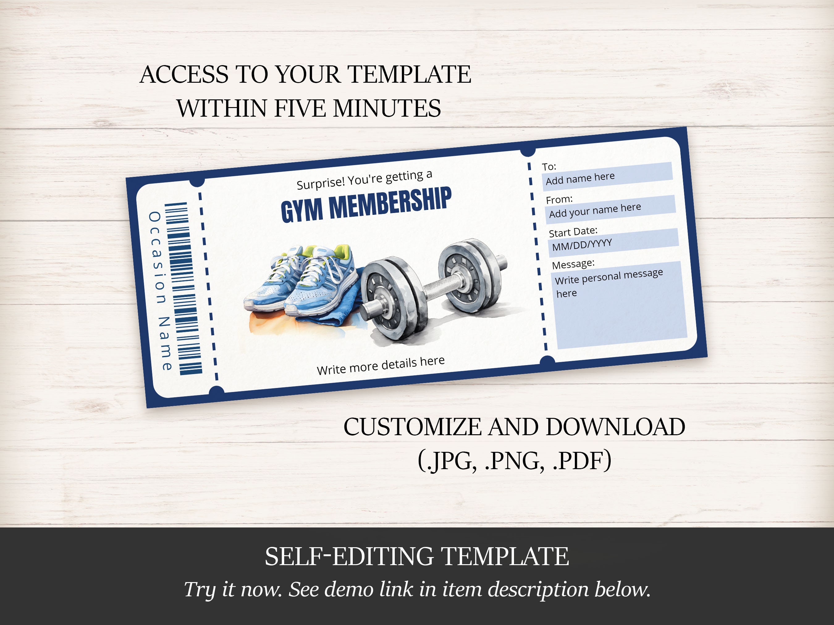 Surprise Gym Membership Voucher Template, Customizable and Printable ...
