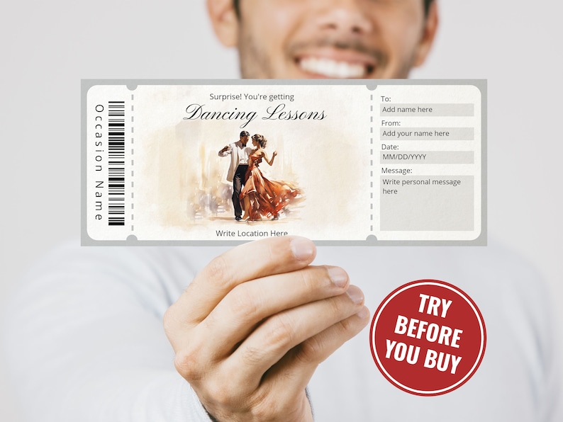 Editable Watercolor Dancing Lessons Gift Certificate Template ...