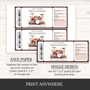 Editable Drum Lessons Gift Certificate Template for Drum Lovers ...