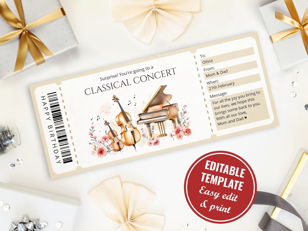 Editable Classical Music Gift Certificate Template for Music Lovers ...