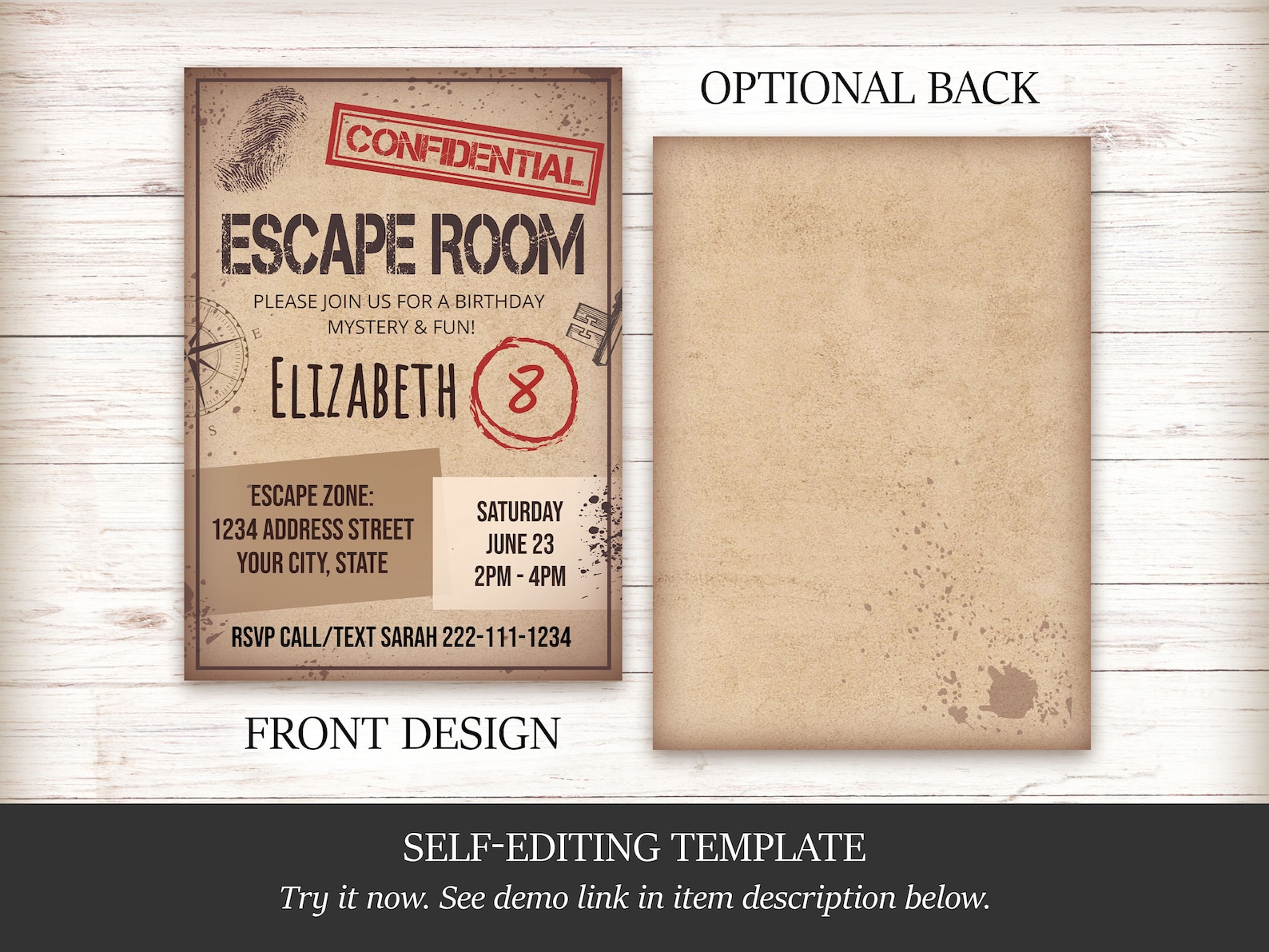 Escape Room Birthday Invitation, Editable Escape Room Invitation ...