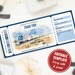 Editable Watercolor Train Ticket Template, Railway Ticket Surprise Gift ...