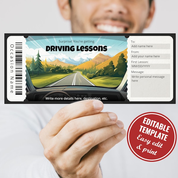 Driving Lesson Voucher - Etsy UK