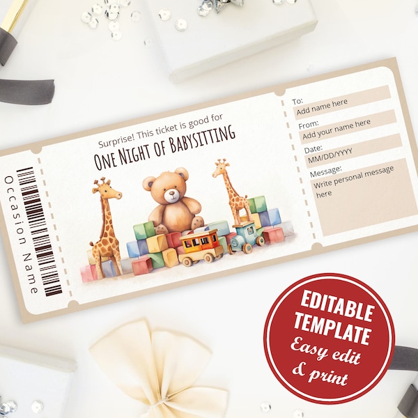 Free Baby Sitting Certificate - Etsy