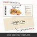 Editable Hamburger Gift Certificate Template for Burger and BBQ Lovers ...